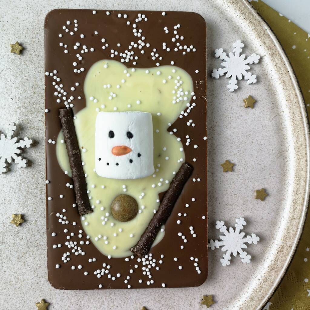 Milk Chocolate Melted Snowman Slabb By The Slabb | notonthehighstreet.com