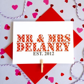 Personalised 'mr And Mrs' Established Card By Ruby Wren Designs ...