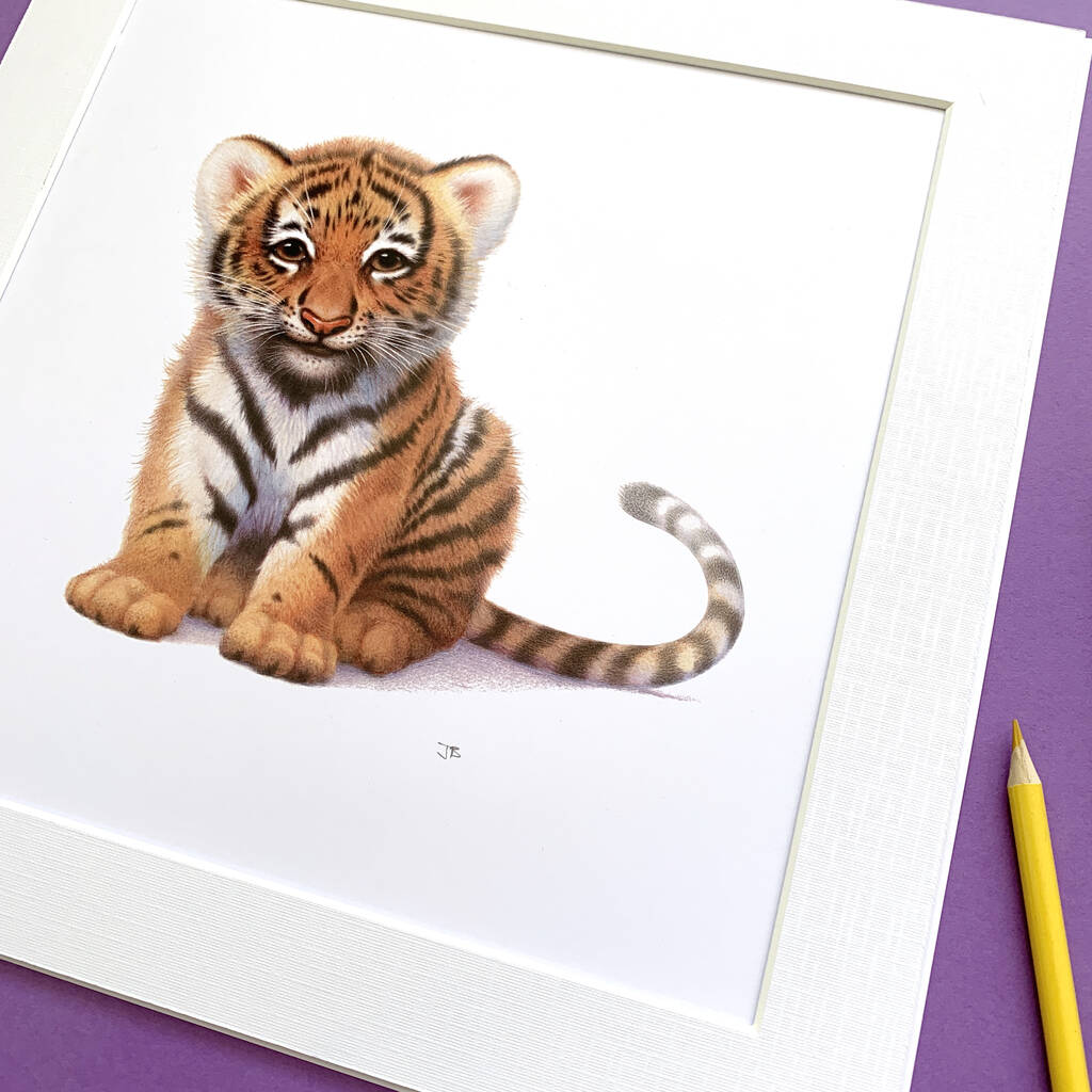 Illustrated Tiger Print By Little Blue Zebra | notonthehighstreet.com
