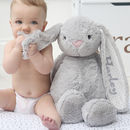personalised large grey bunny soft toy by my 1st years ...