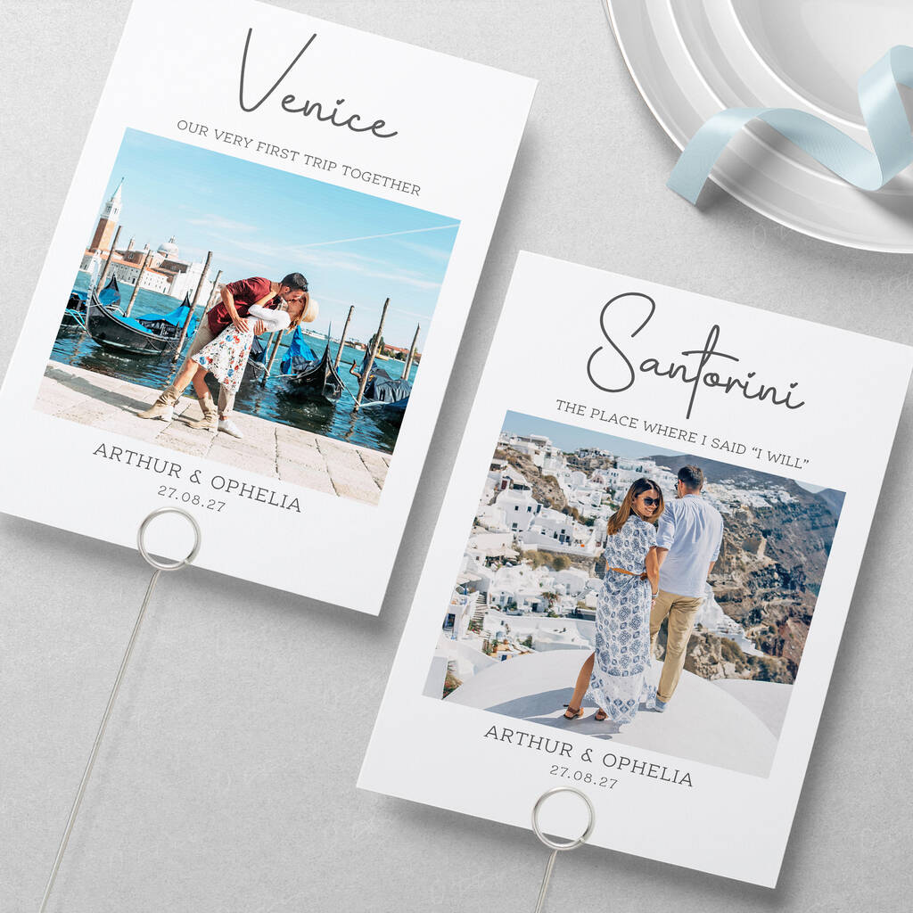Travel Photo Wedding Table Numbers By Ottie Design | notonthehighstreet.com