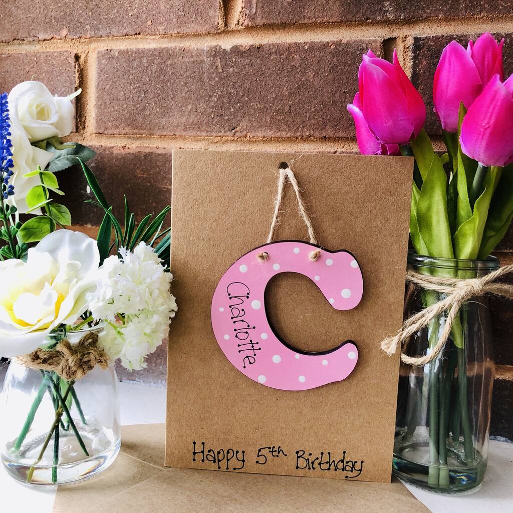 Personalised 5th Birthday Letter Wooden Keepsake Card By Craft Heaven ...