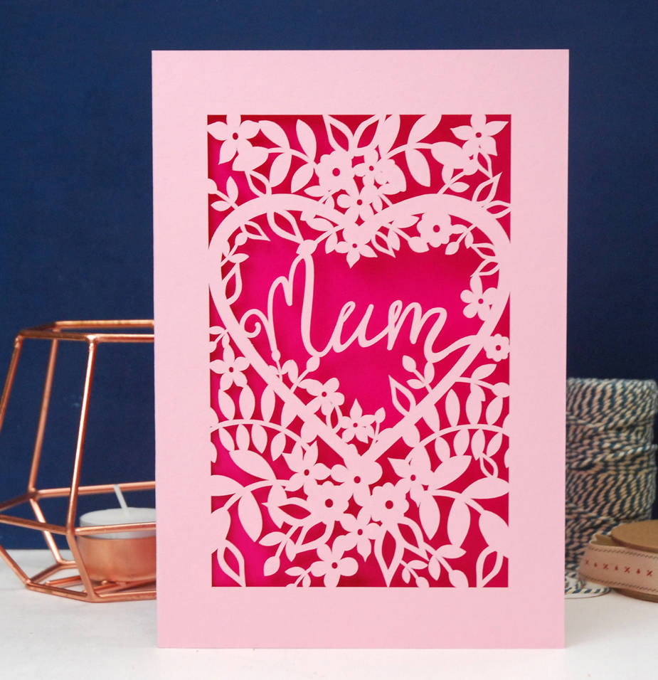 papercut mum, mama or mummy card by pogofandango | notonthehighstreet.com