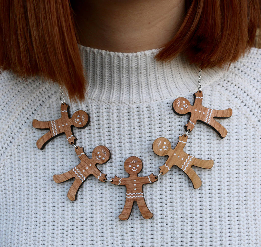 Christmas Scented Gingerbread Man Necklace By Auntie Mims