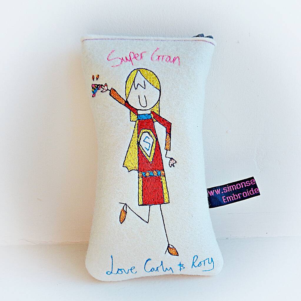 Personalised Super Gran Embroidered Glasses Case By Seabright Designs ...