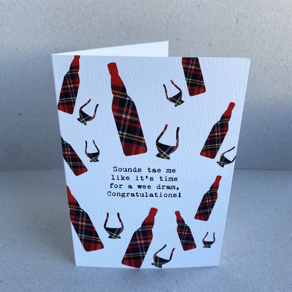 Scottish Dram Congratulations Card By Hiya Pal! | notonthehighstreet.com
