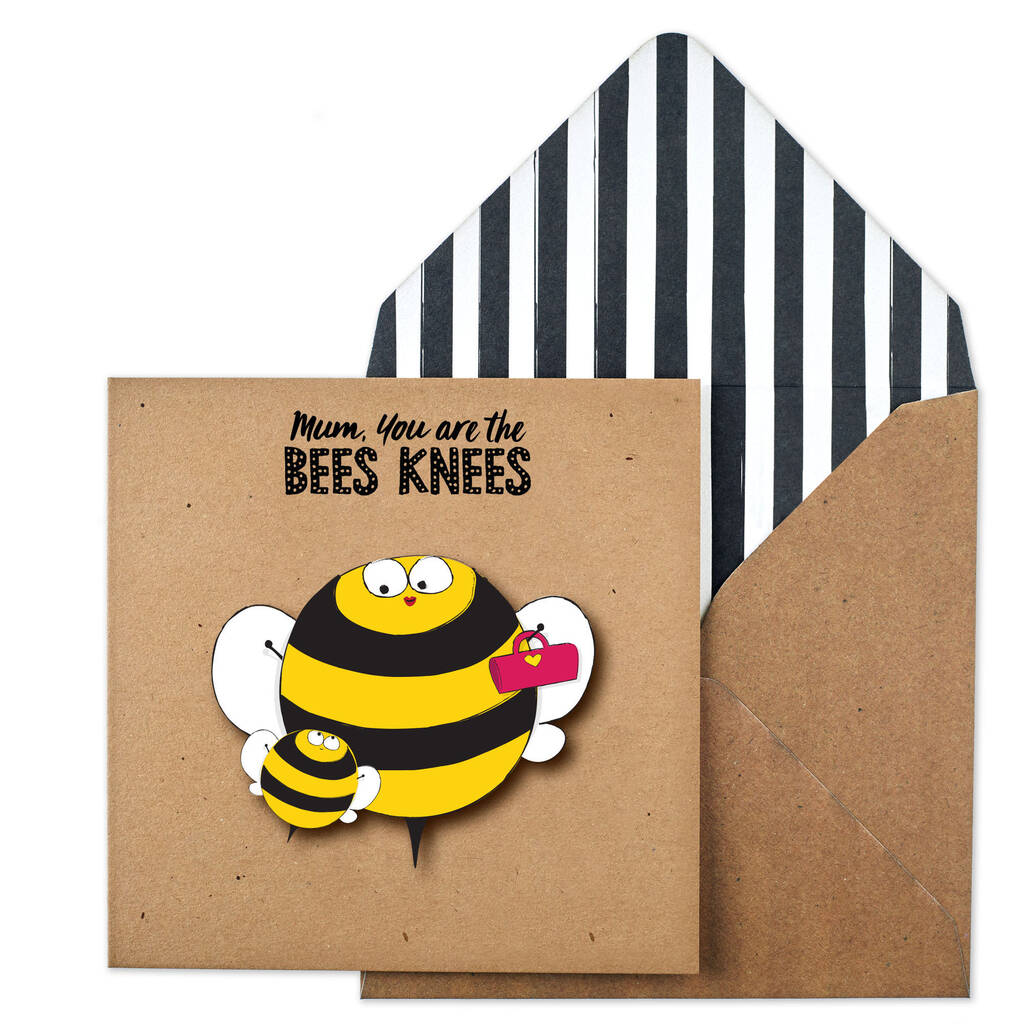 Handmade Mum You're The Bee's Knee's Card By Tache