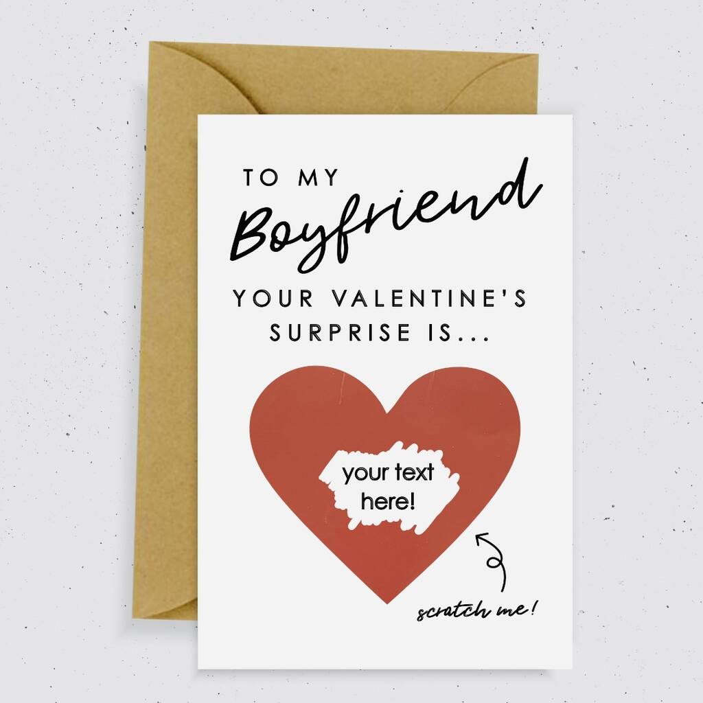 'To My Boyfriend' Valentines Scratch Card/Three Colours By momo+boo