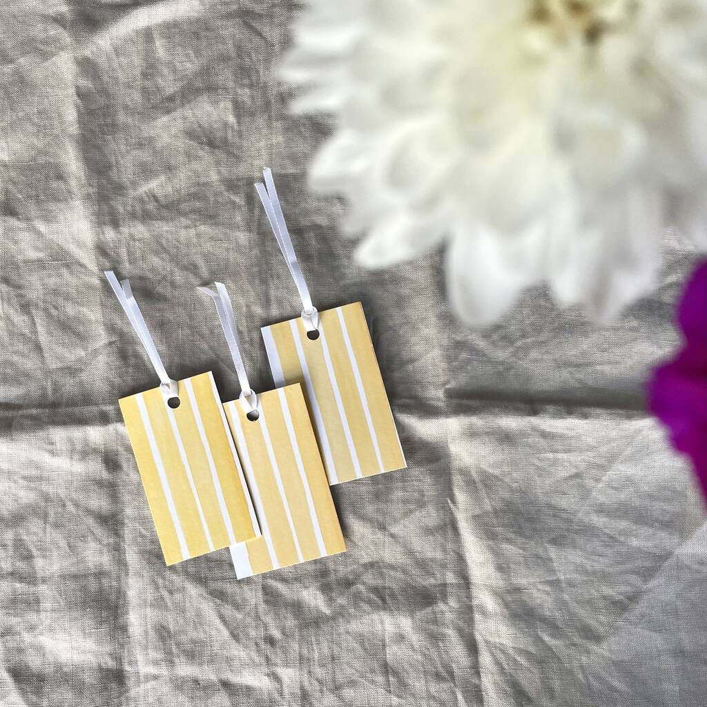 Striped Lemon Gift Tags By Chelsey Bartley Design