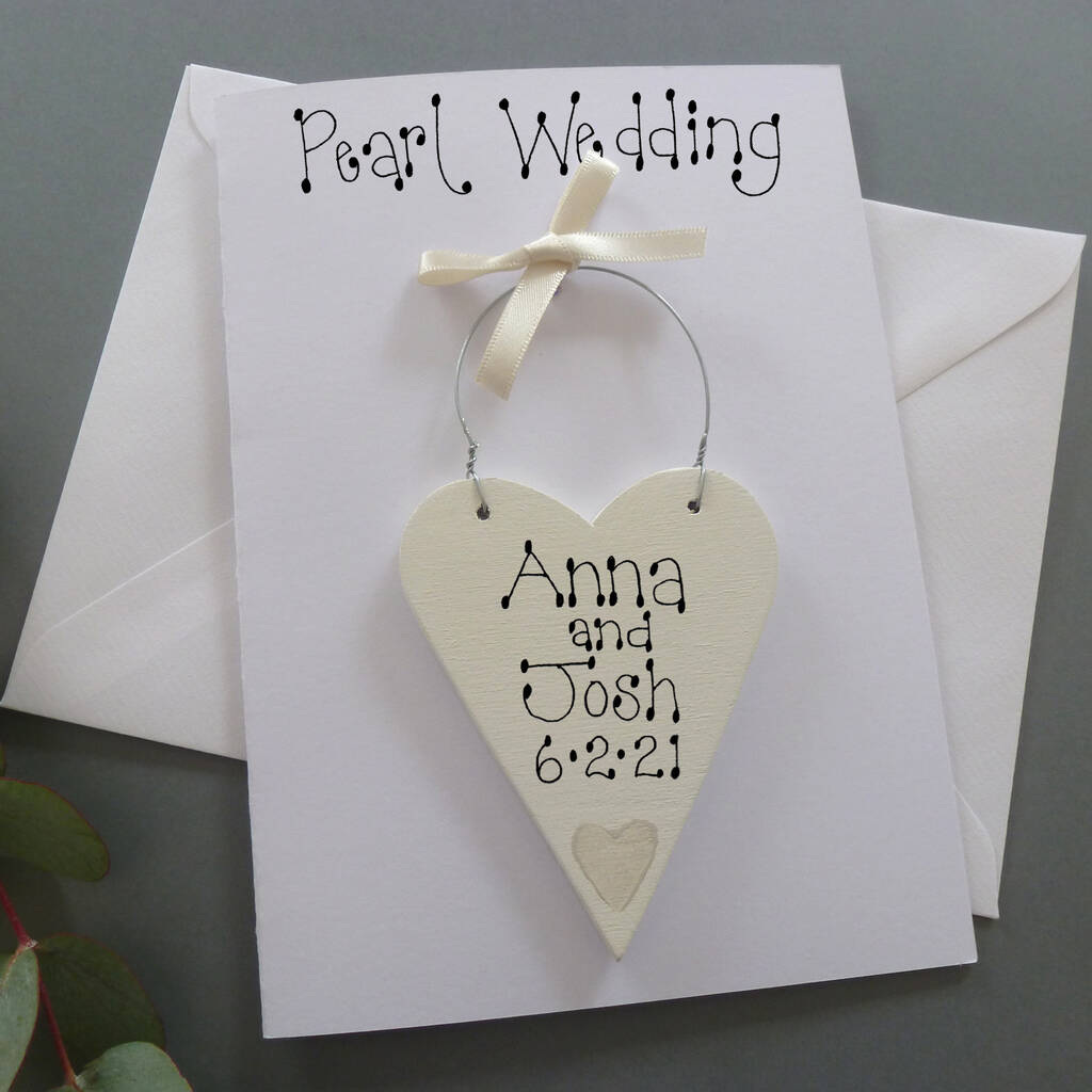 Personalised Pearl Wedding Anniversary Card By Country Heart personalised-pearl-wedding-anniversary-card-by-country-heart