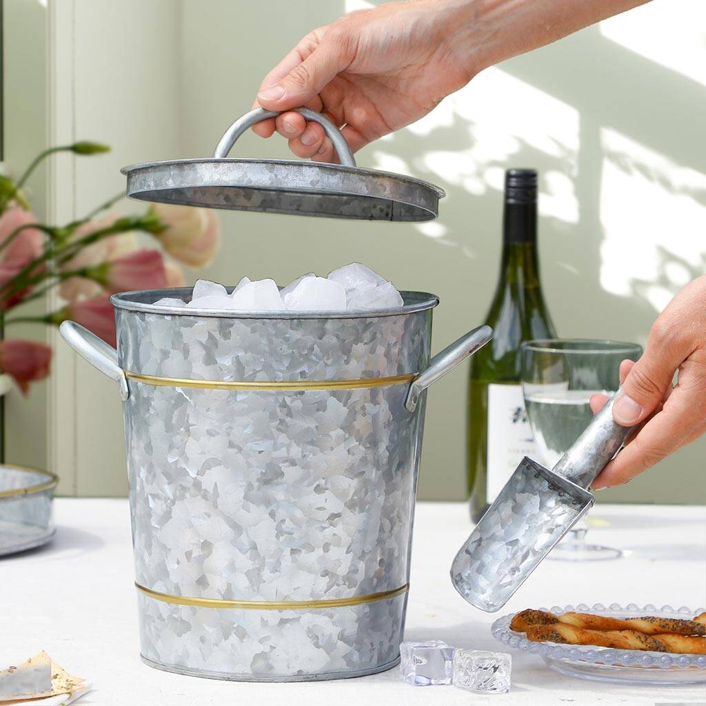 Farringdon Galvanised Zinc Ice Bucket And Scoop By Dibor ...