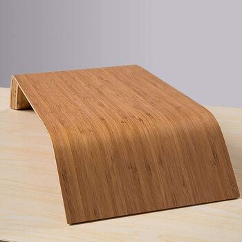 Wood Bamboo Desk Computer Laptop Stand By Momentum | notonthehighstreet.com