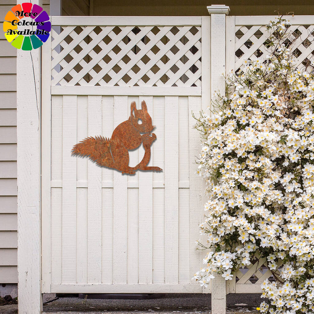 Rusted Squirrel Art Large Squirrel Garden Decor By Duke Craft ...