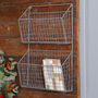 Two Tier Grey Wall Mounted Magazine Rack By Dibor | notonthehighstreet.com