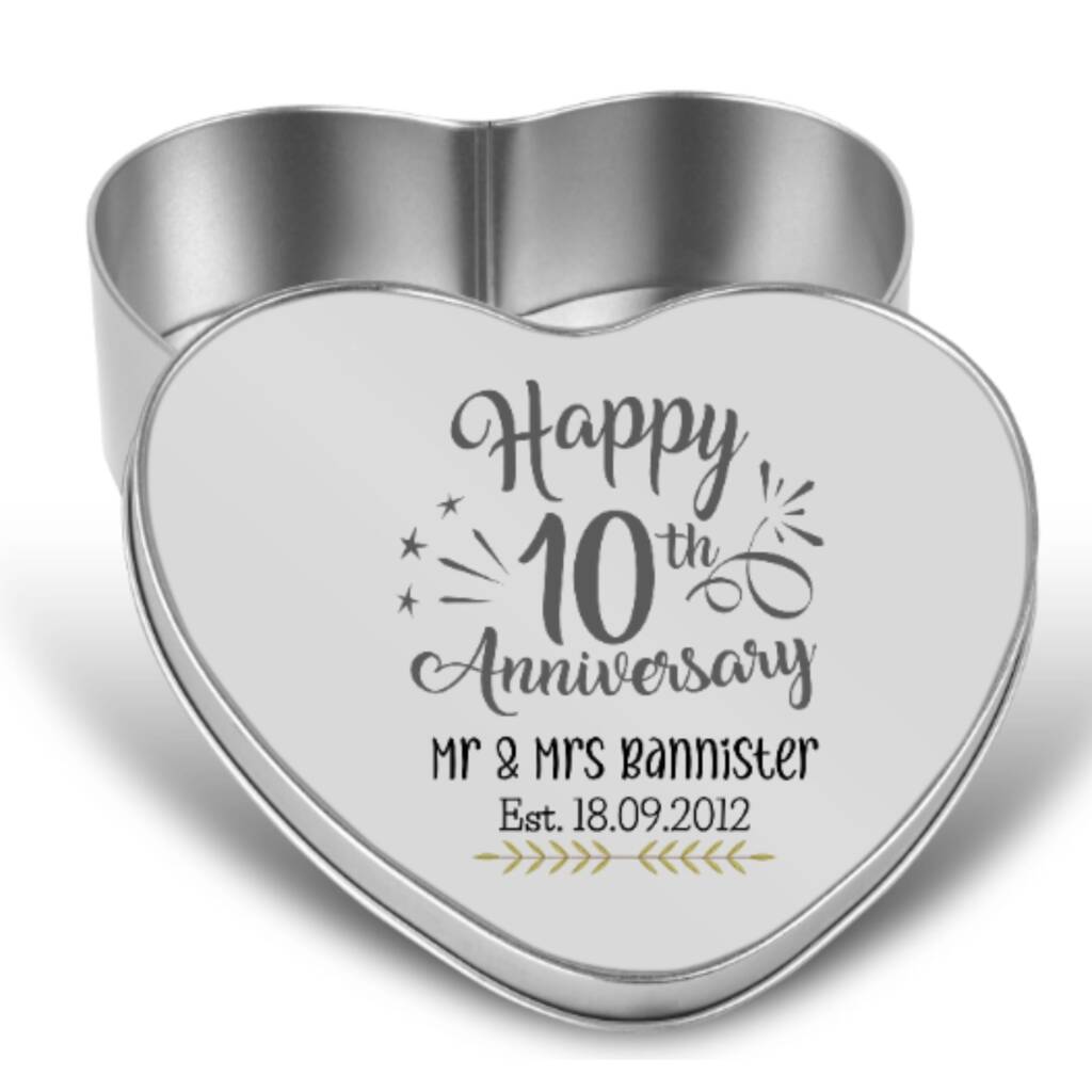10th Wedding Anniversary Heart Tin By Baby Pickle Notonthehighstreet 10th Wedding Anniversary Heart Tin By Baby Pickle Notonthehighstreet