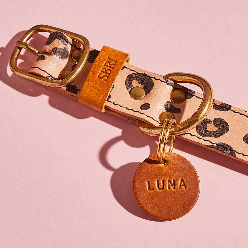 Personalised Leather Pet Name Tag By SBRI