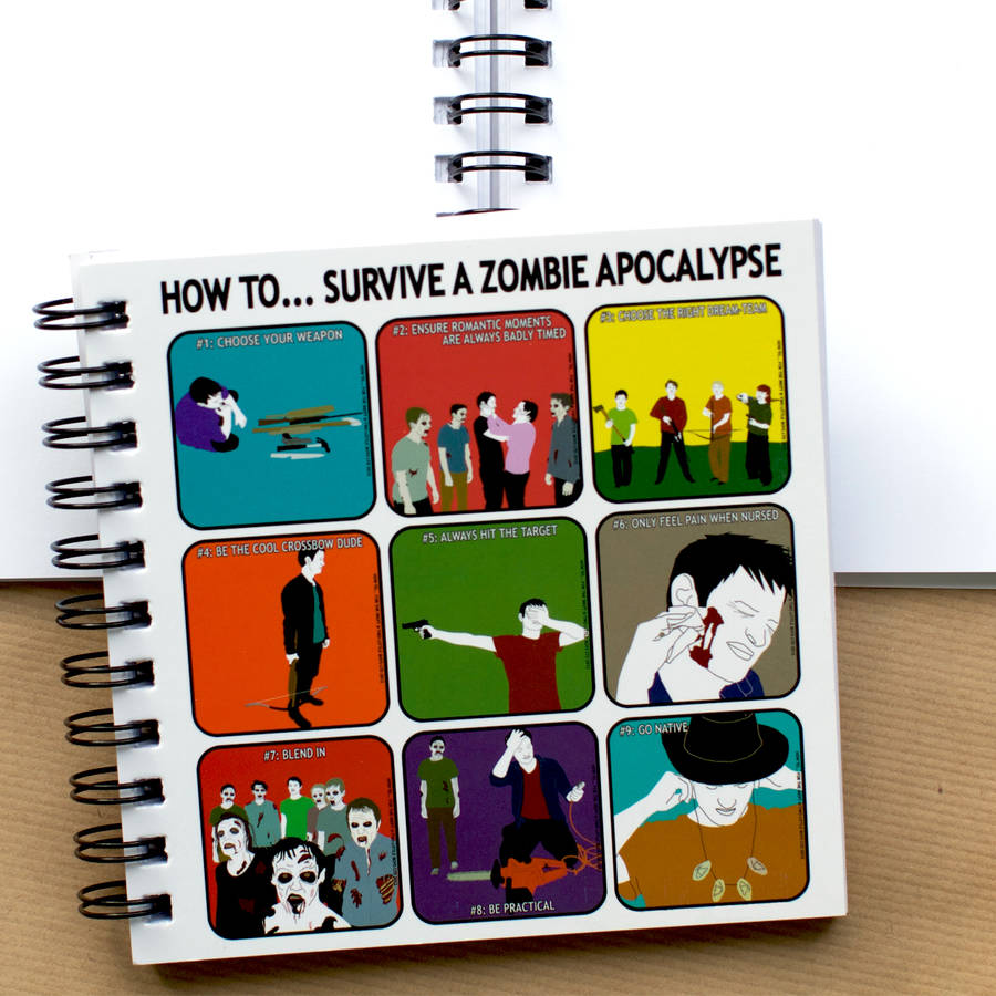 how to survive a zombie apocalypse funny notebook by two little boys ...