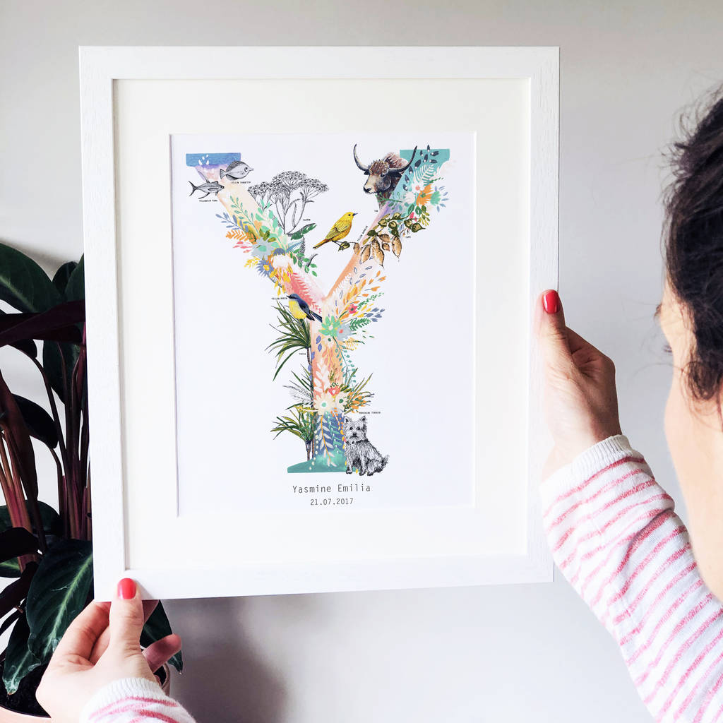 Personalised T To Z Pastel Wildlife Letter Print By Charlotte Jones ...