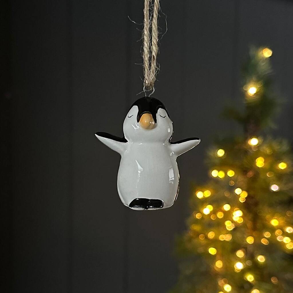 Ceramic Penguin Hanging Christmas Decoration By Nest Gifts