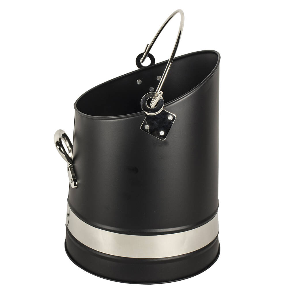 black and silver contemporary log bucket by dibor | notonthehighstreet.com