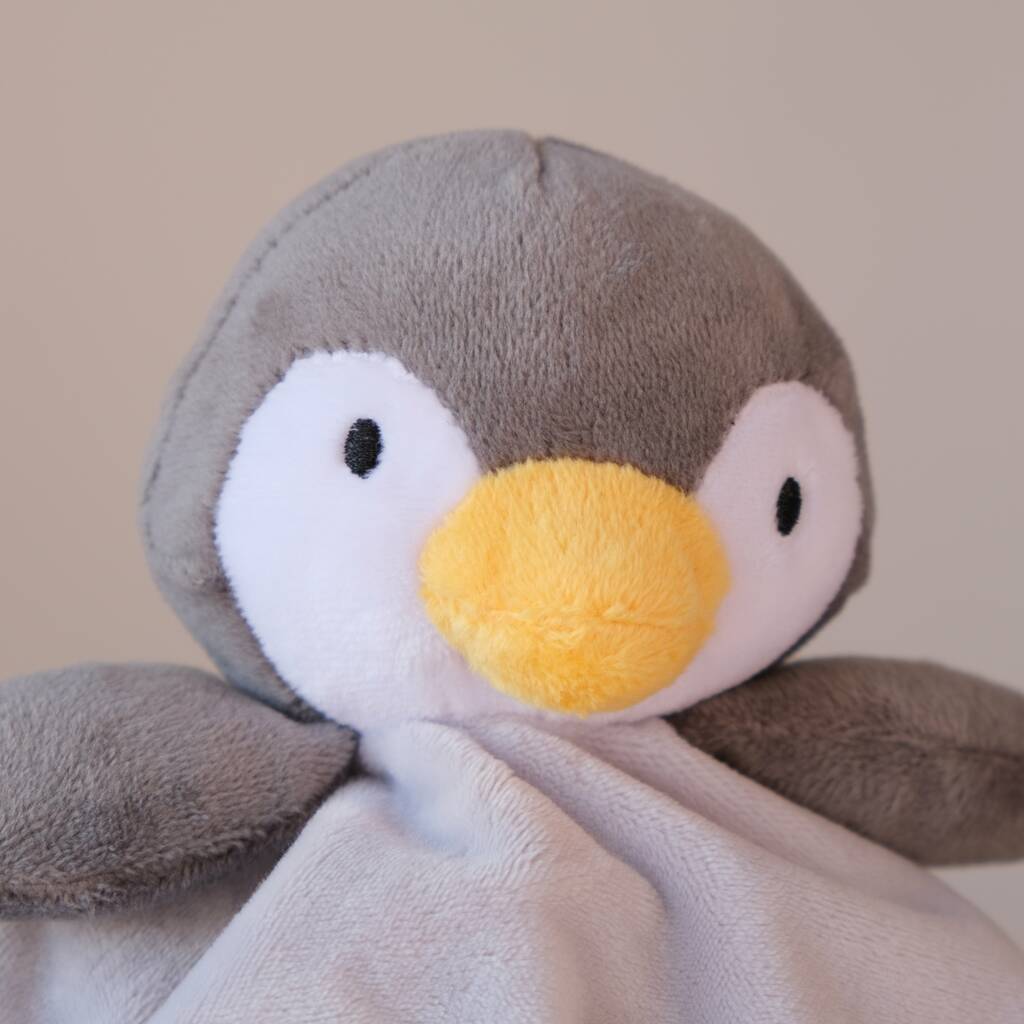 Personalised Grey Penguin Baby Comforter By KEEDD | notonthehighstreet.com