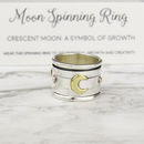 Crescent Moon Spinning Ring By Luna Emporium | notonthehighstreet.com
