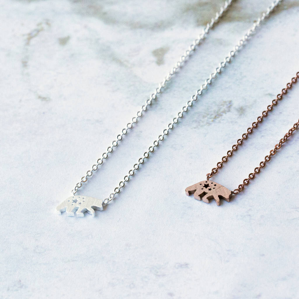 Starlight Polar Bear Necklace By Studio Hop | notonthehighstreet.com