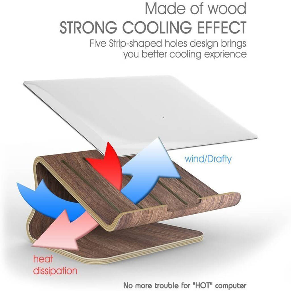 Non Slip Wooden Laptop Dock Holder By Momentum | notonthehighstreet.com