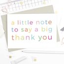 Little Note Thank You Card By Studio 9 Ltd | notonthehighstreet.com