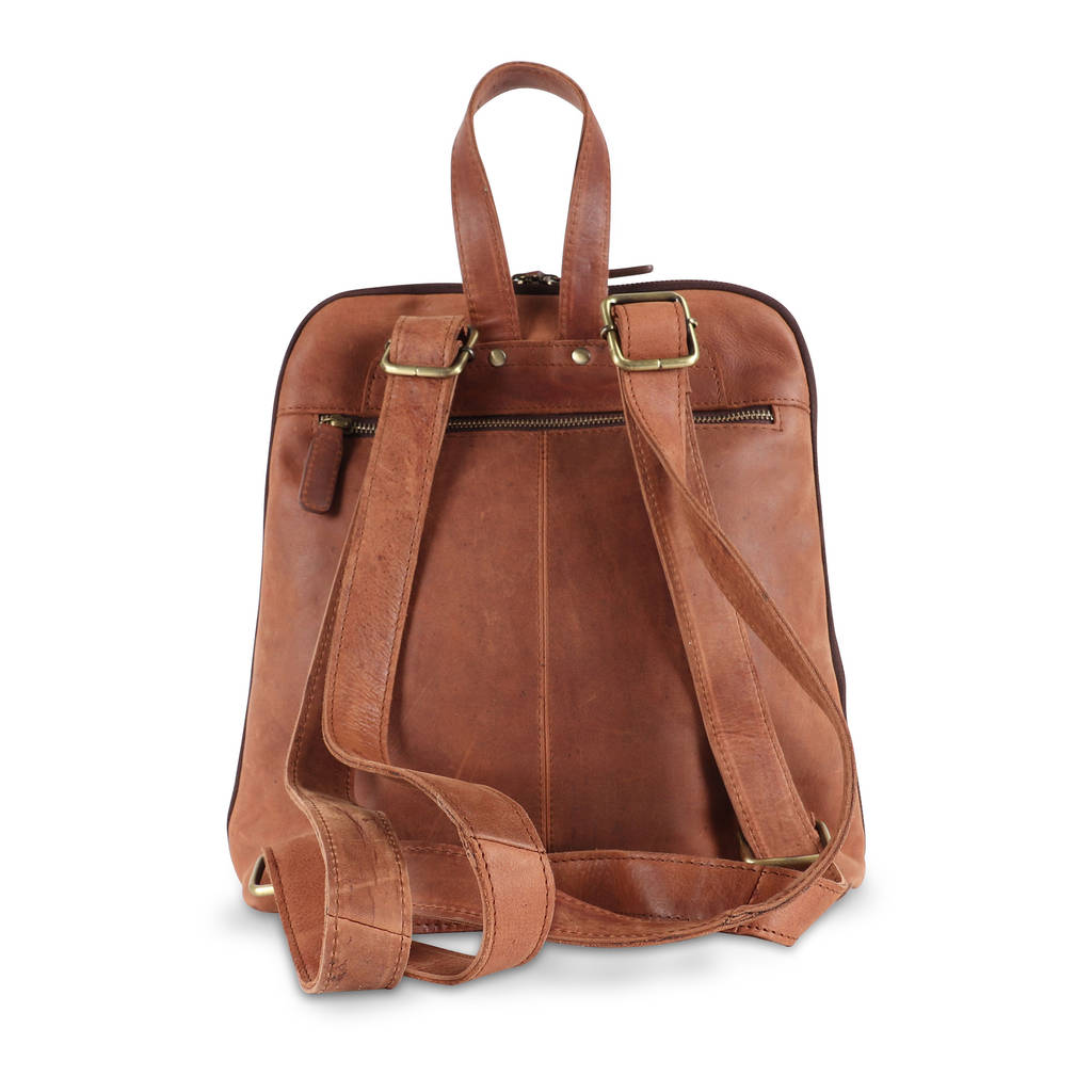 Bobbi Leather Double Zip Backpack By The Leather Store ...