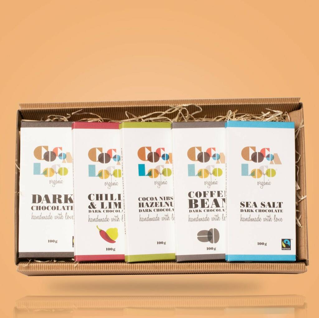 Vegan Dark Chocolate Bar Gift Box By Cocoa Loco | notonthehighstreet.com