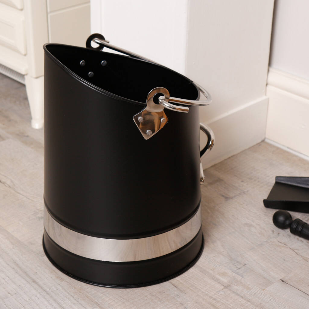 black and silver contemporary log bucket by dibor | notonthehighstreet.com