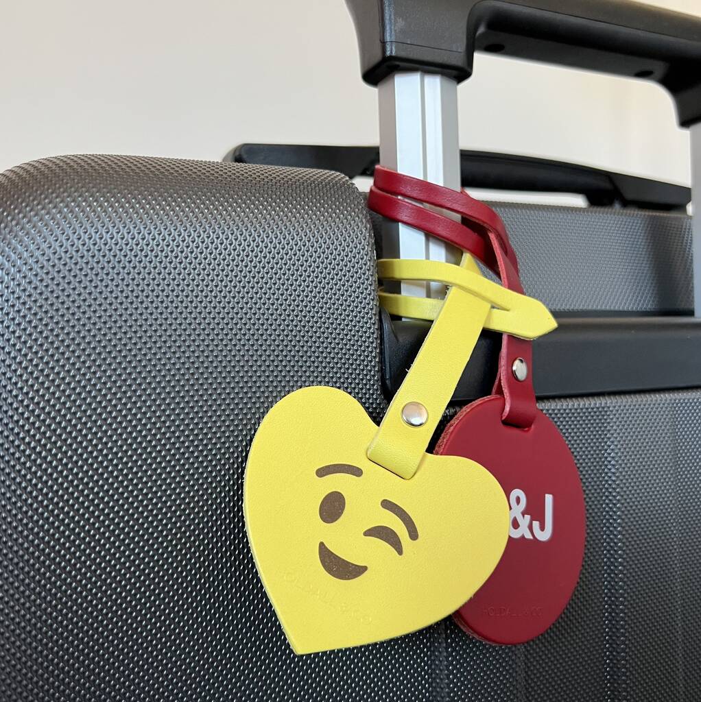 Emoji Heart Leather Luggage Tag By Holdall & Co | notonthehighstreet.com
