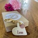 Personalised Rose Quartz Key Ring By Carys Boyle Ceramics ...