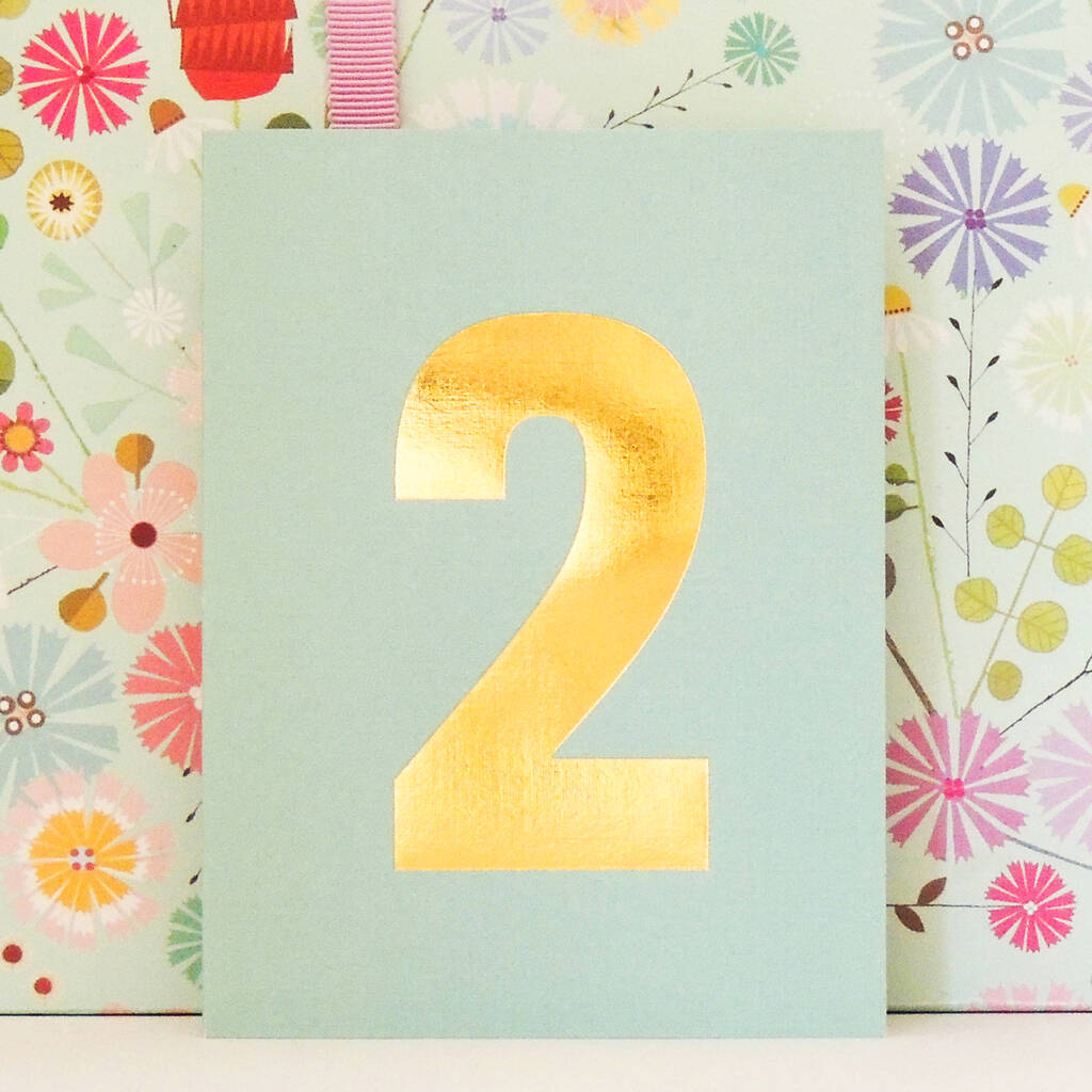 Gold Foiled Number Two Card By Kali Stileman Publishing ...