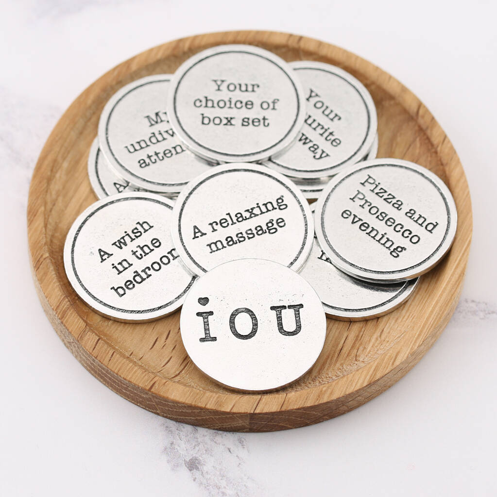 Pewter Fun Iou Tokens For Couples By Multiply Design ...