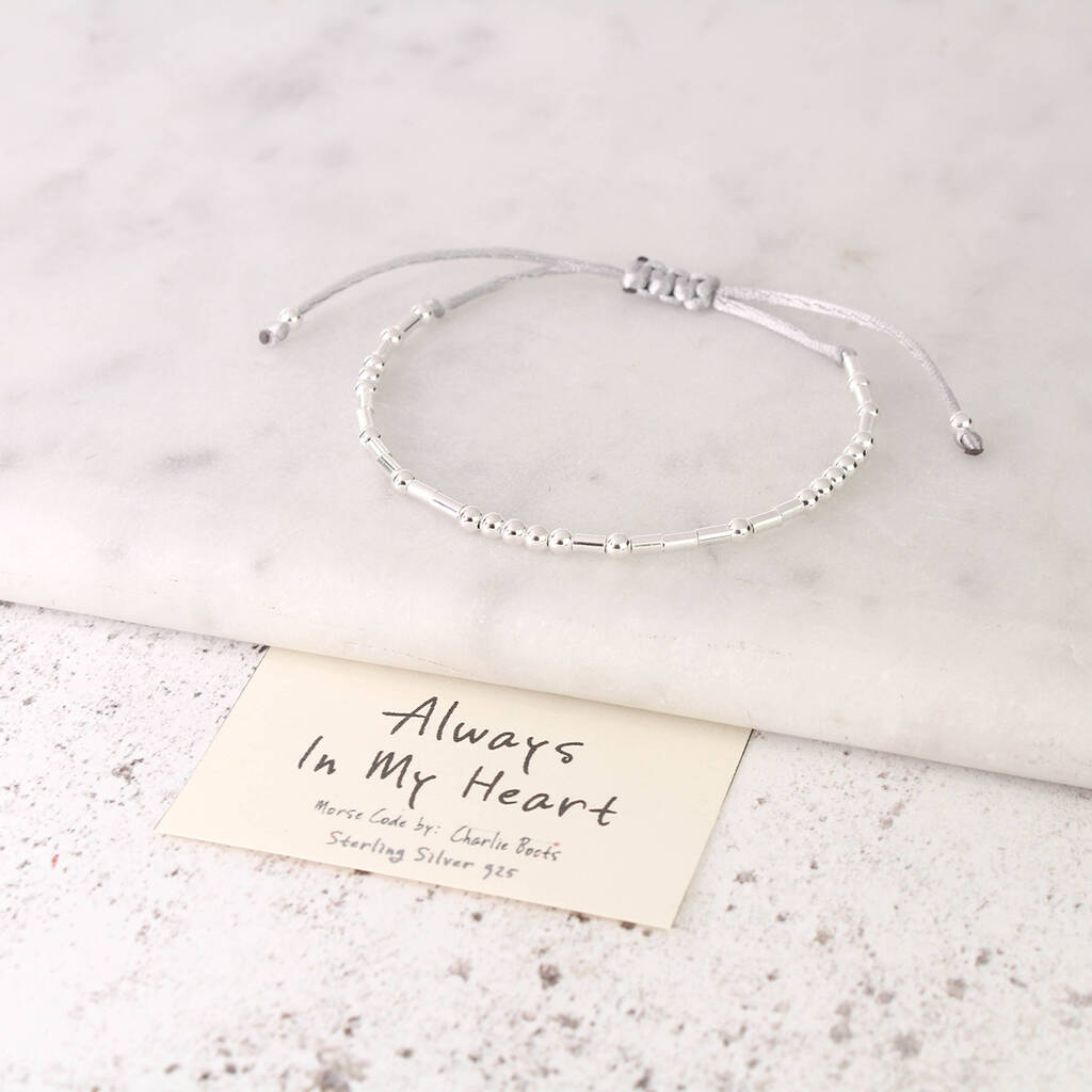 Sterling Silver 'Always In My Heart' Morse Code Bracelet By Charlie Boots