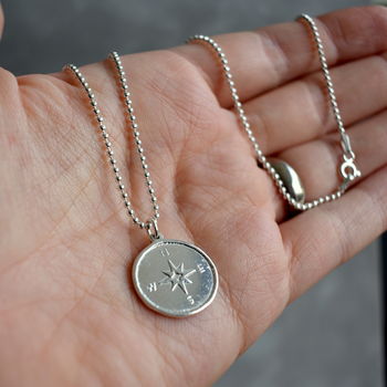 Sterling Silver Compass Necklace By Essentia By Love Lily Rose ...