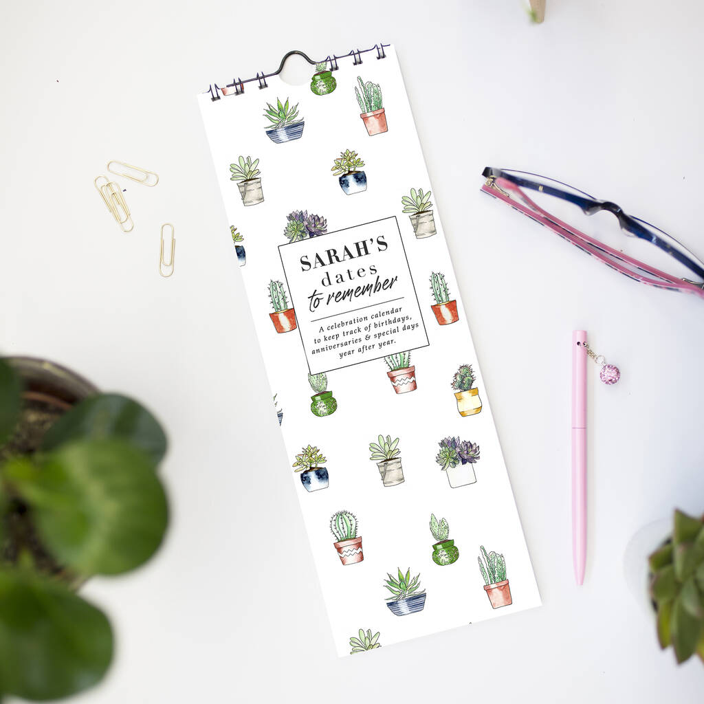 Personalised Plant Themed Birthday Perpetual Calendar By Flourish ...
