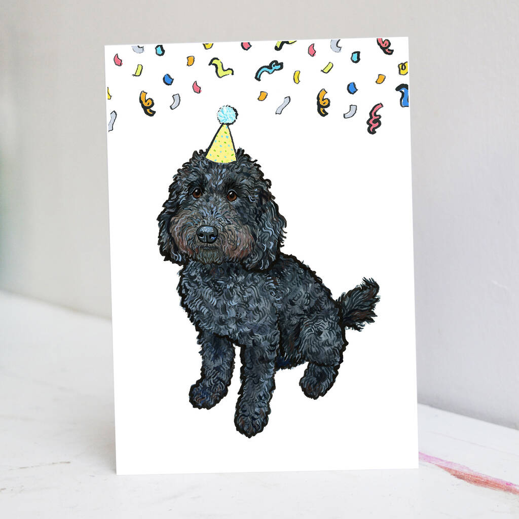 Black Cockapoo Birthday Card | Cockapoo Card By Pet Portrait ...