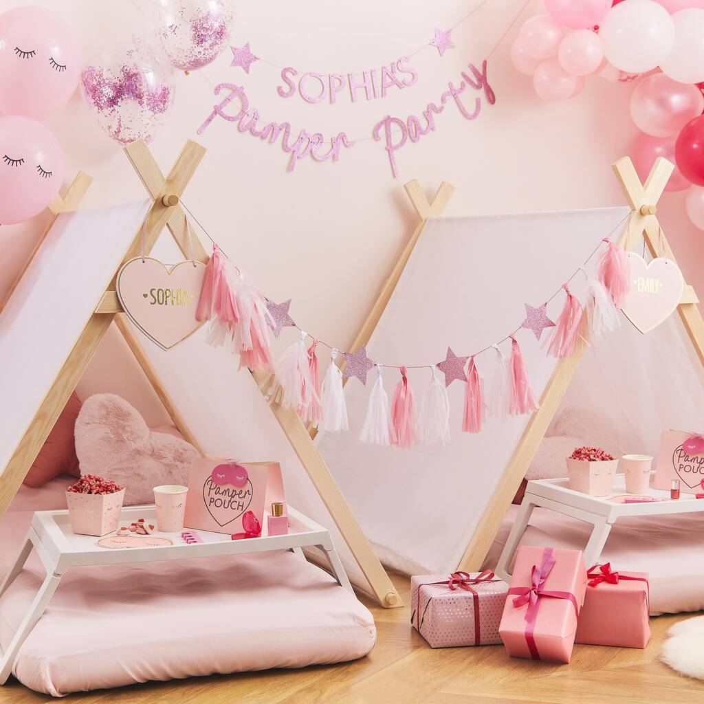Pink Glitter Personalised Pamper Party Banner By Ginger Ray pink-glitter-personalised-pamper-party-banner-by-ginger-ray