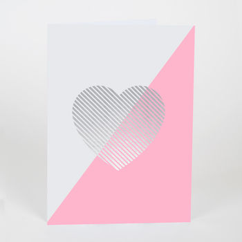 Pink Heart Foiled Card By Evermade | notonthehighstreet.com