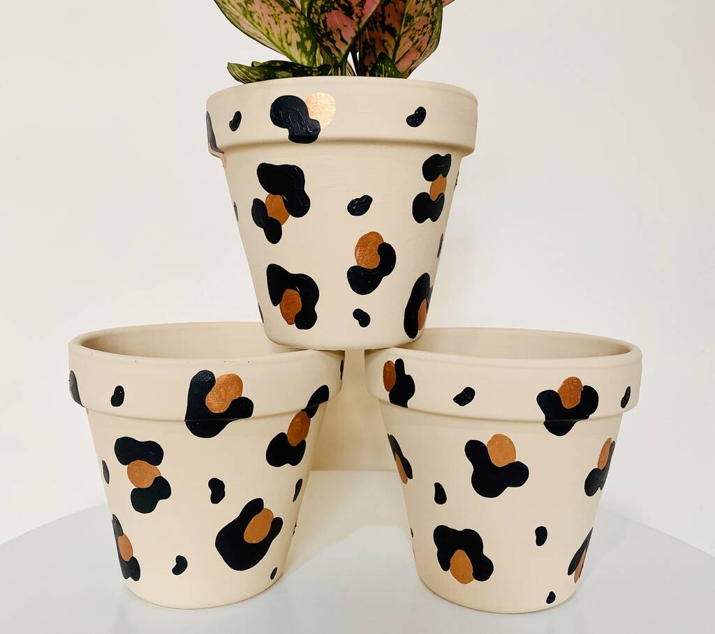 Leopard Print Hand Painted Plant Pot By Proudly Potty ...