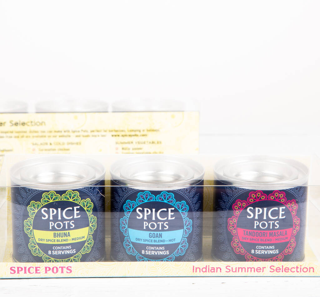 summer selection of indian spices and recipe ideas by spice pots ...