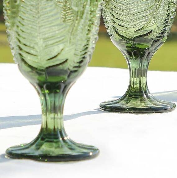 set of four luxury fern green wine goblets by dibor ...