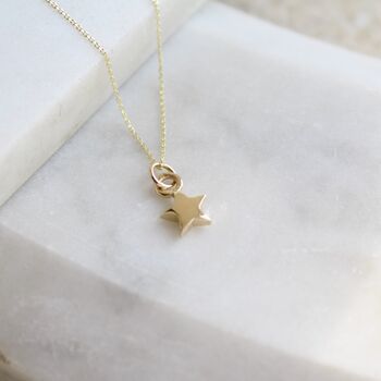 14ct Solid Gold Tiny Star Charm Necklace By Lime Tree Design ...