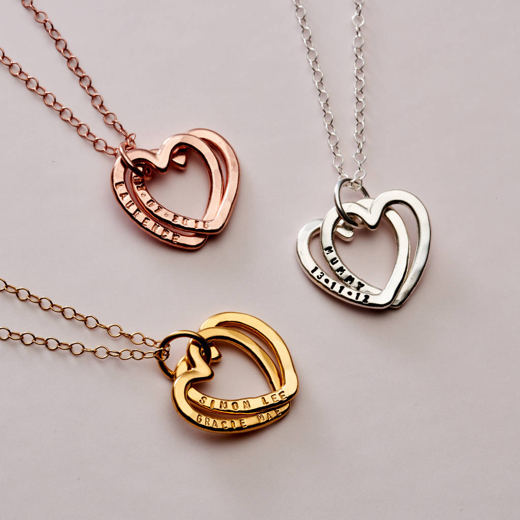 Personalised Interlinking Hearts Necklace By Posh Totty Designs ...