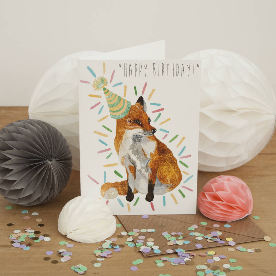 fox happy birthday card by little paisley designs | notonthehighstreet.com