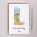 Personalised Map Welly Boot Birthday Card By Bombus ...
