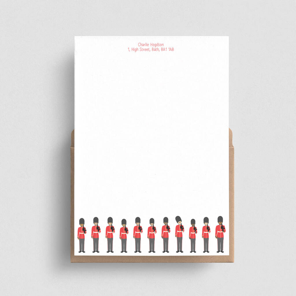 Changing Guards Letter Writing Set By Lunella | notonthehighstreet.com